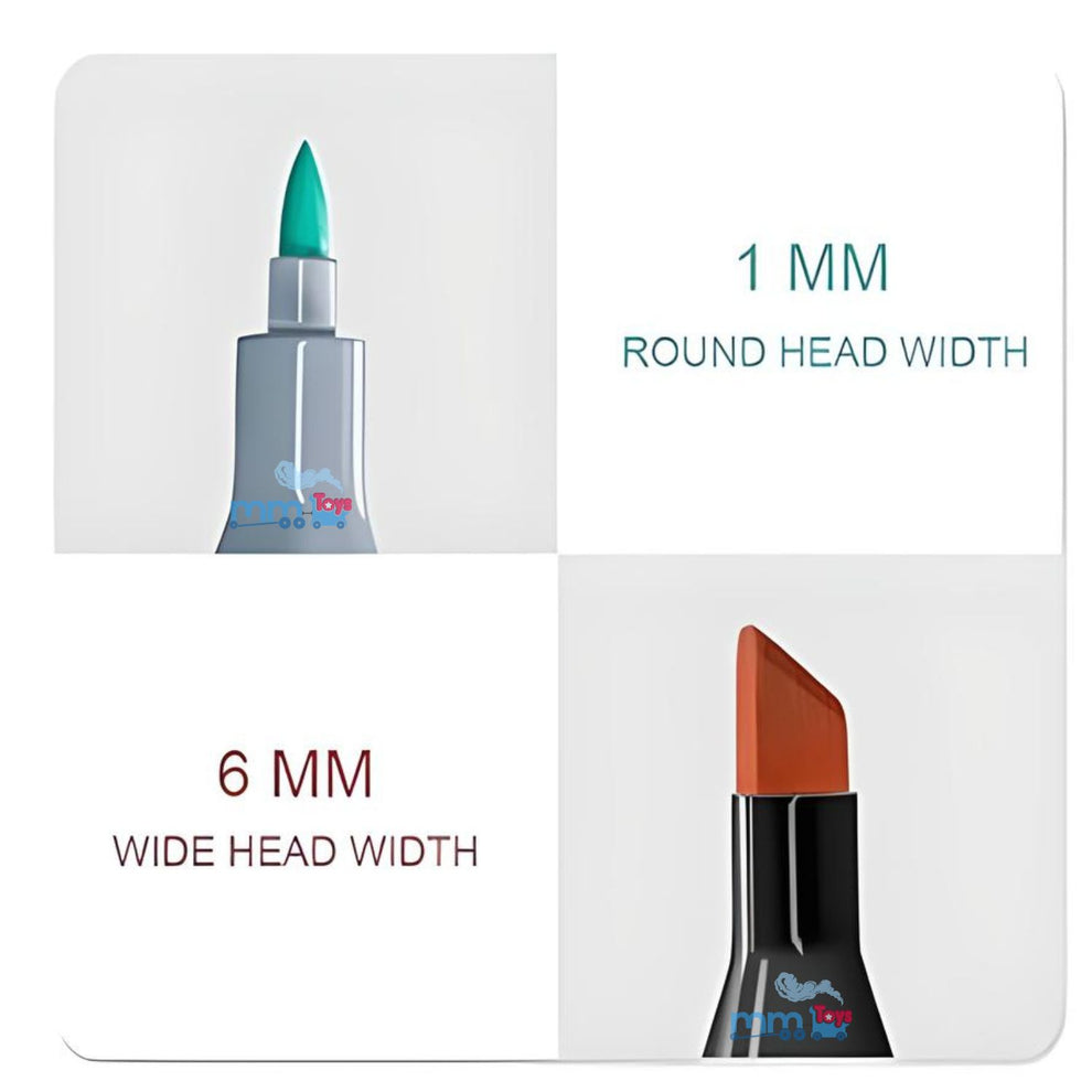 MM TOYS 24 Pcs Professional Color Marker Pen Double Side Tip For Art ...