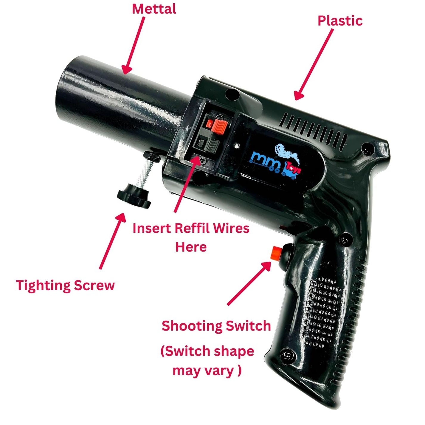 MM TOYS Handheld Sparkle Smoke Gun Cold Fire Gun - Safe, Easy-to-Use f ...